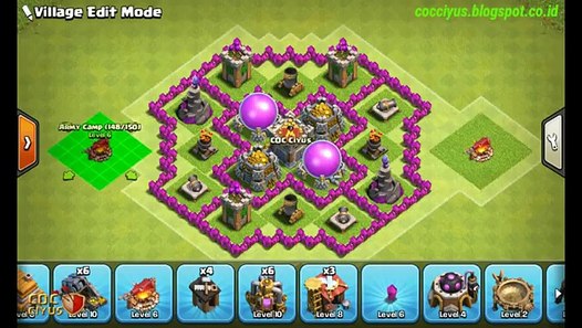 Clash of Clans - TH6 Defense | CoC Town Hall 6 Farming Base Layout ...