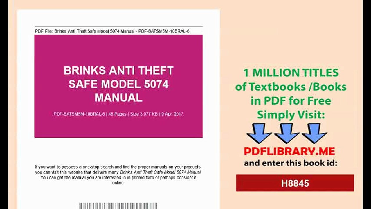 Brinks Anti Theft Safe Model 5074 Manual - video Dailymotion
