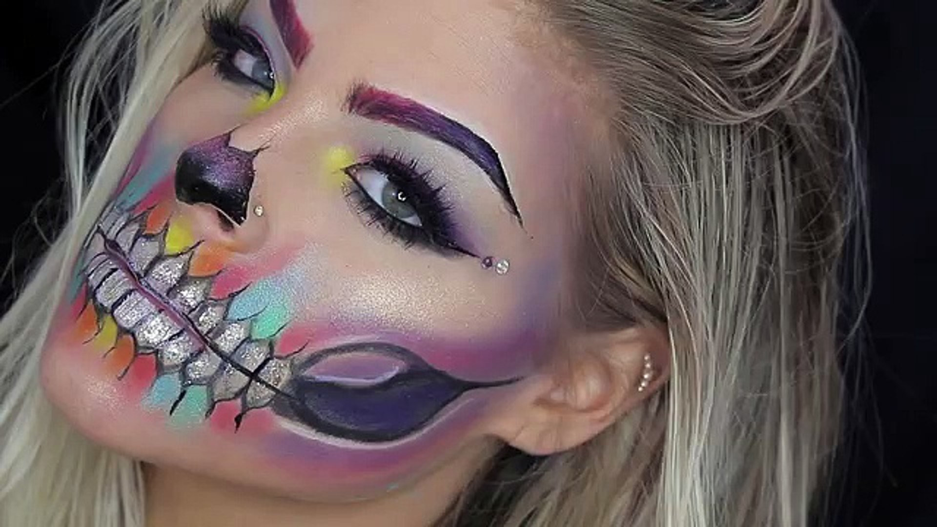 Half Skeleton Face Paint