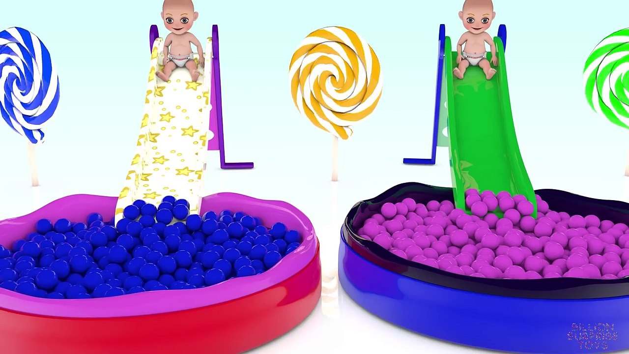 Colors for Kids Toddlers Children to Learn with Pool Babies _ 3D Ball ...
