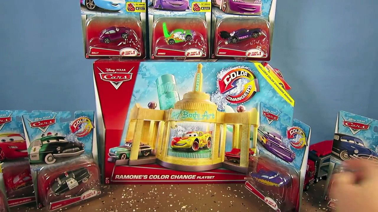 DISNEY PIXAR CARS COLOR CHANGERS TOYS RAMONE PAINT SPRAY BOOTH SALLY ...