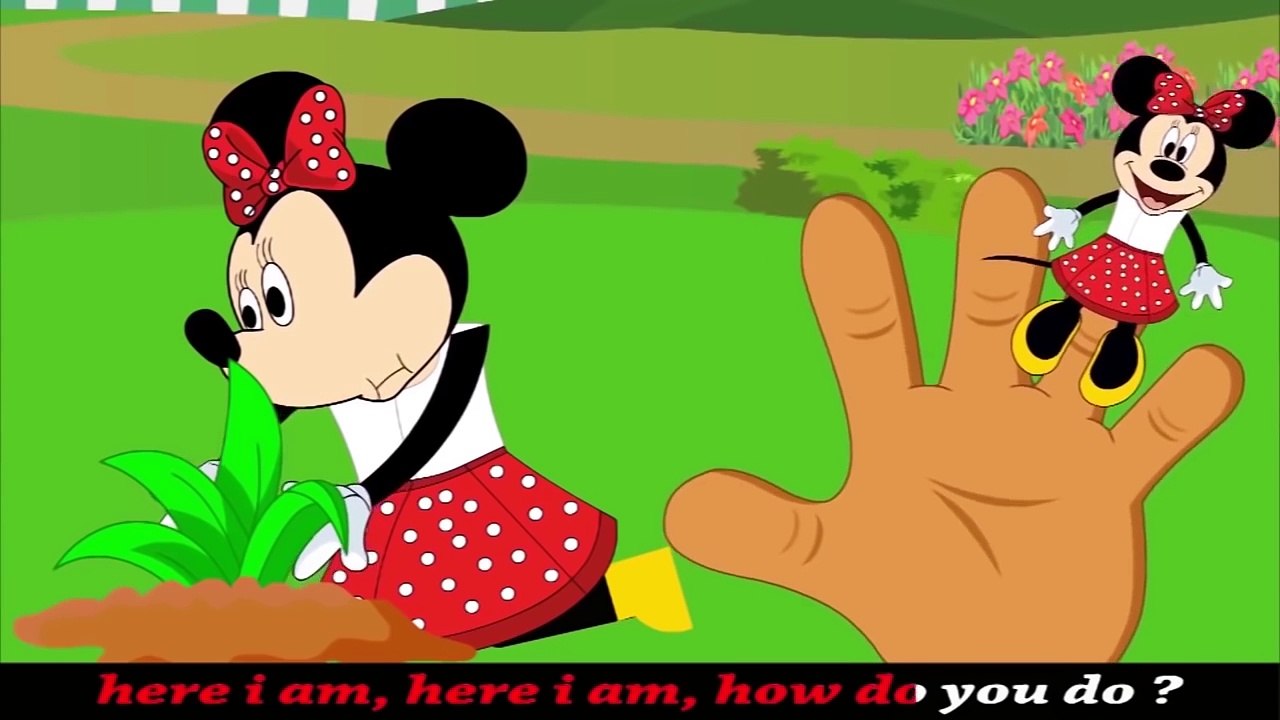 Minnie mouse crying crashed truck finger family nursery rhymes for ...