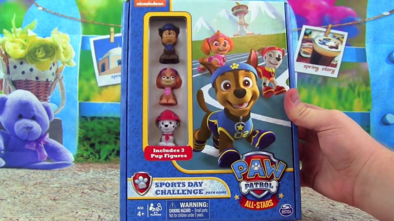 PAW PATROL Sports Day Challenge BOARD GAME with PAW PATROL ALL STAR ...