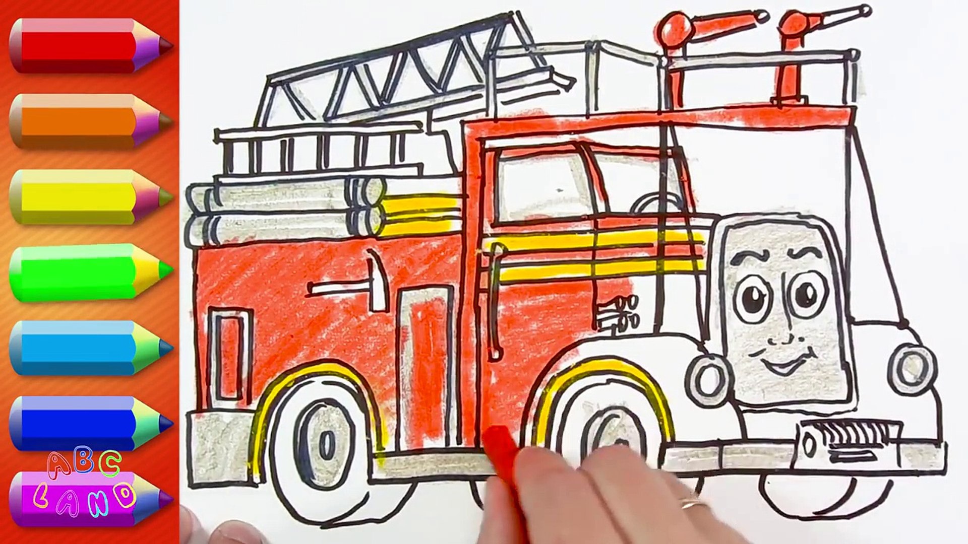 How To Draw A Fire Truck For Kids