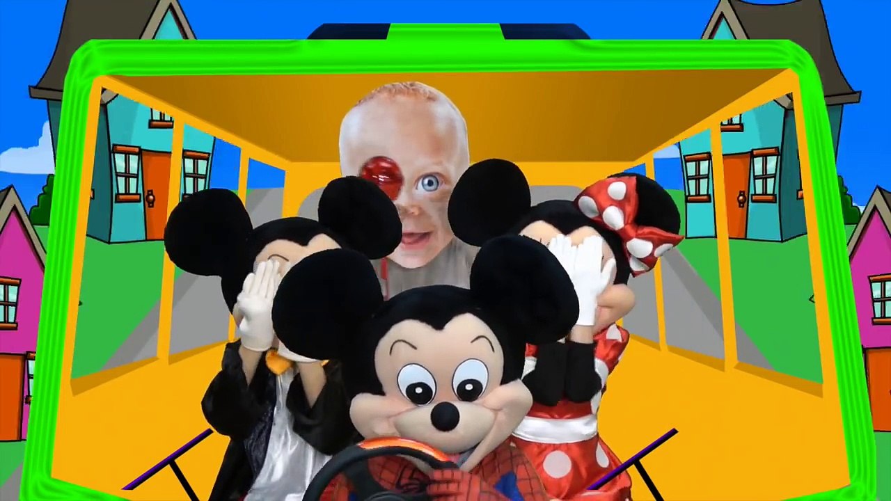 Mickey Mouse Baby School Bus | Wheel on the bus go round and round ...