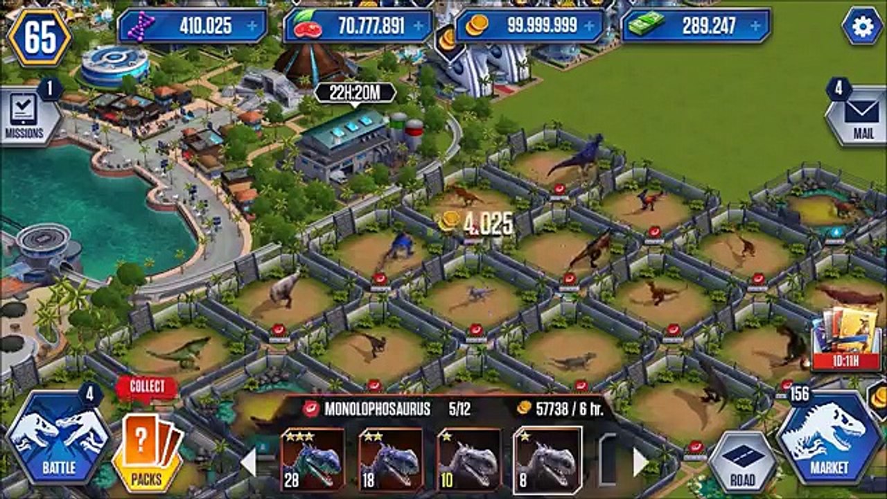 All carnivore dinosaurs at level 40 Jurassic World-The Game Ep 4 ...