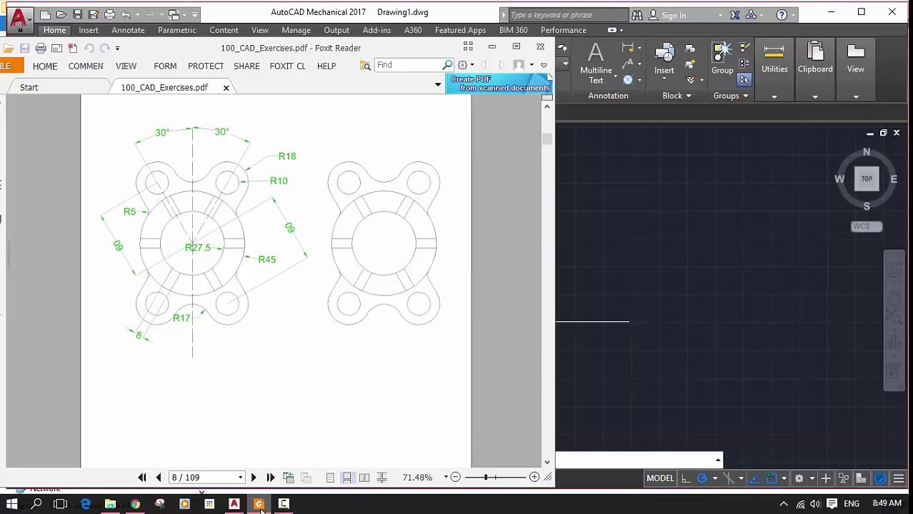 Autocad Exercise Tutorial | AutoCAD Practice Tutorial | How to create ...