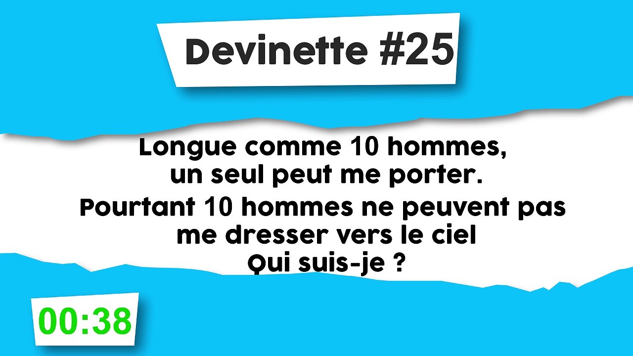 Devinette #25 : Qui suis-je ? - Vidéo Dailymotion