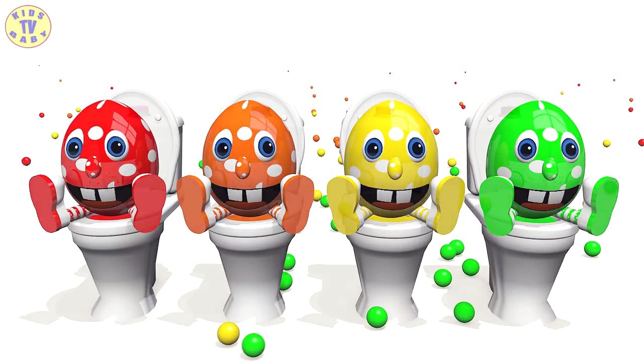 3D Toilet Colors Learning For Toddlers - Mr Eggie Show For Kids ...