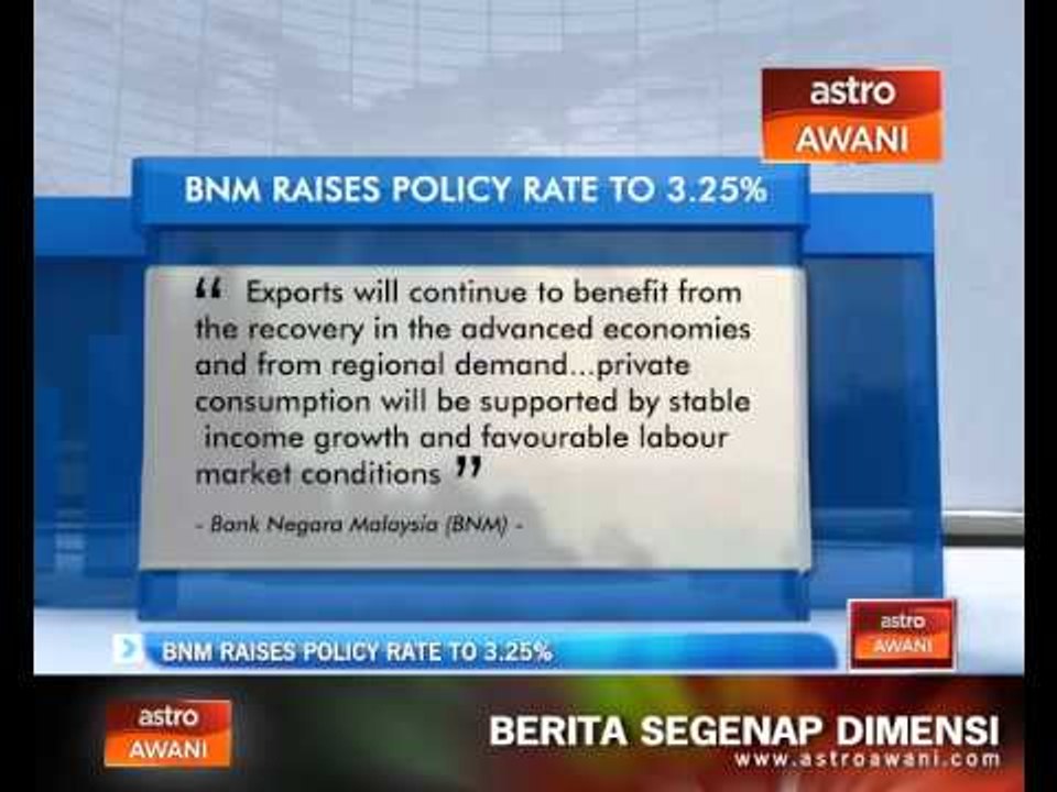 BNM raises policy rate to 3.25% - video Dailymotion