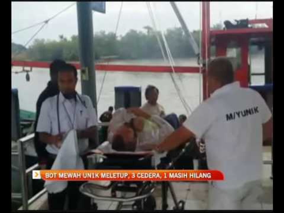 Bot mewah UN1K meletup, 3 cedera, 1 masih hilang - video Dailymotion