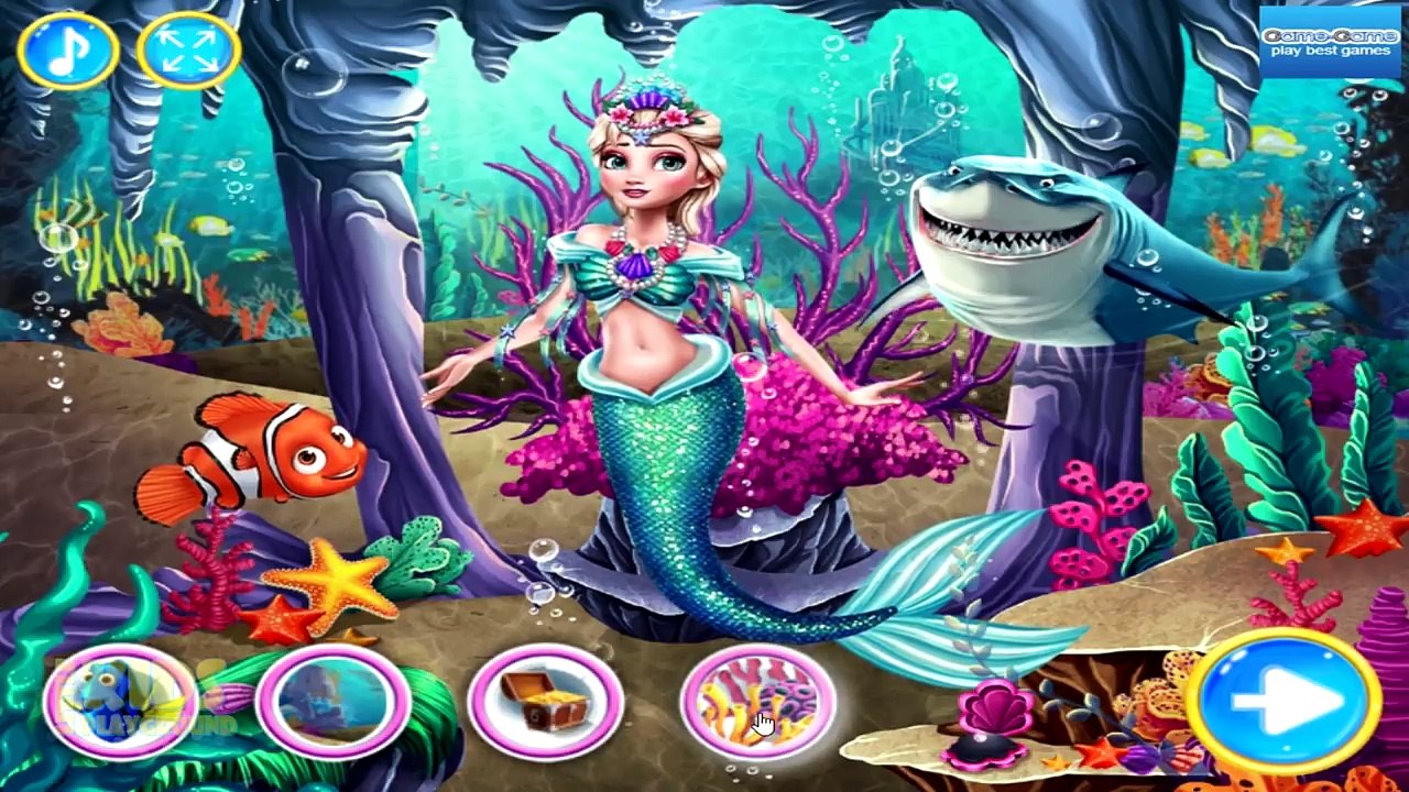 Disney Mermaids Elsa Rapunzel Jasmine - Fun Princess Mermaid Dress Up ...