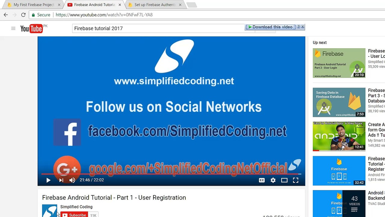 User Registration using Firebase in Android Studio Tutorial Part 2 ...