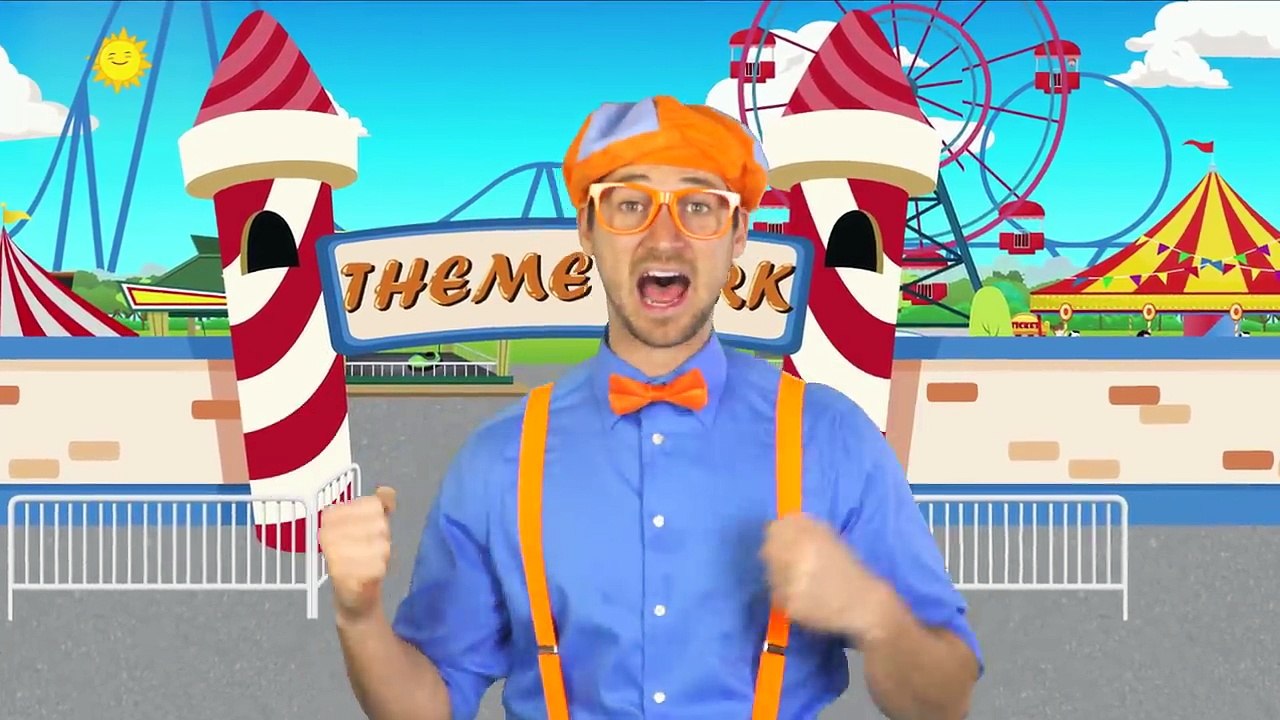 The Theme Park Song by Blippi - Amusement Park for Children - Video ...