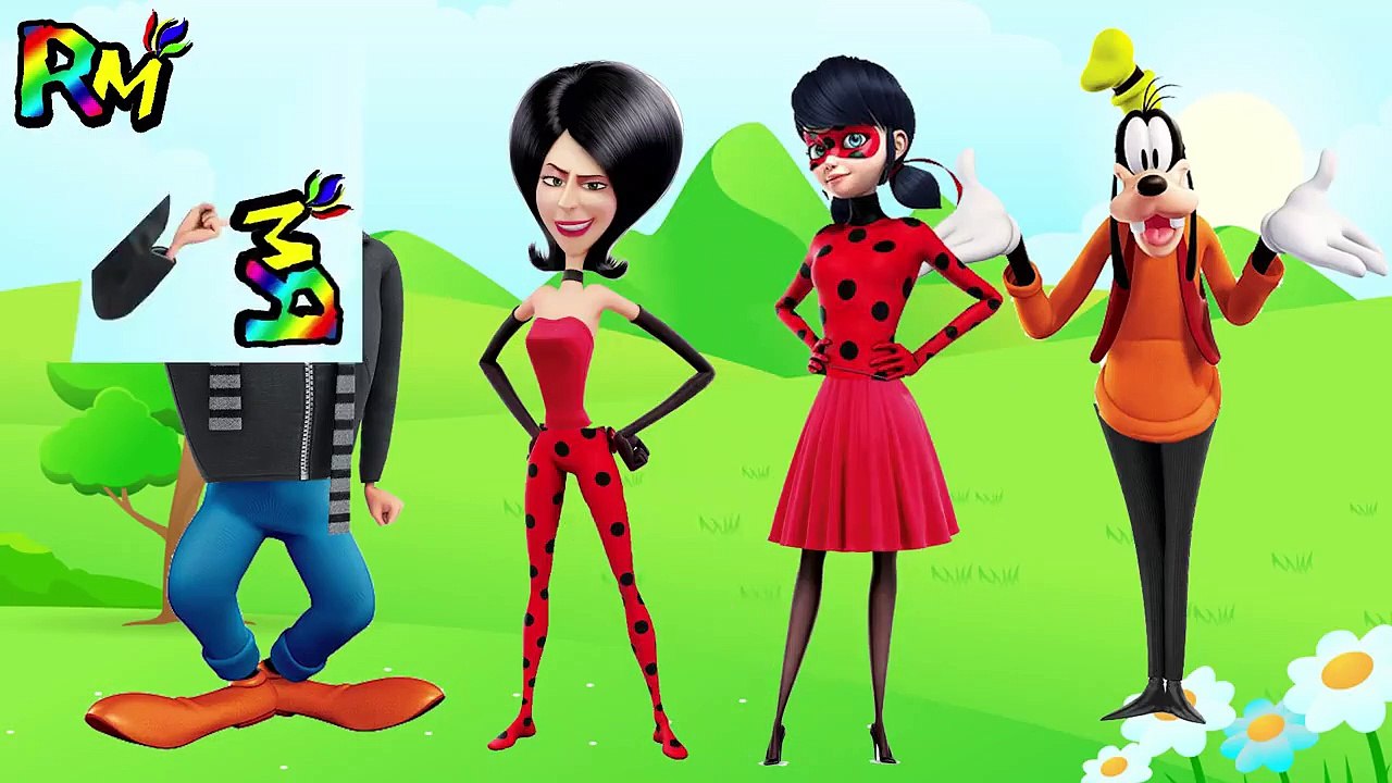 Wrong Legs Ladybug Goofy Despicable Me Gru Scarlet Finger family ...
