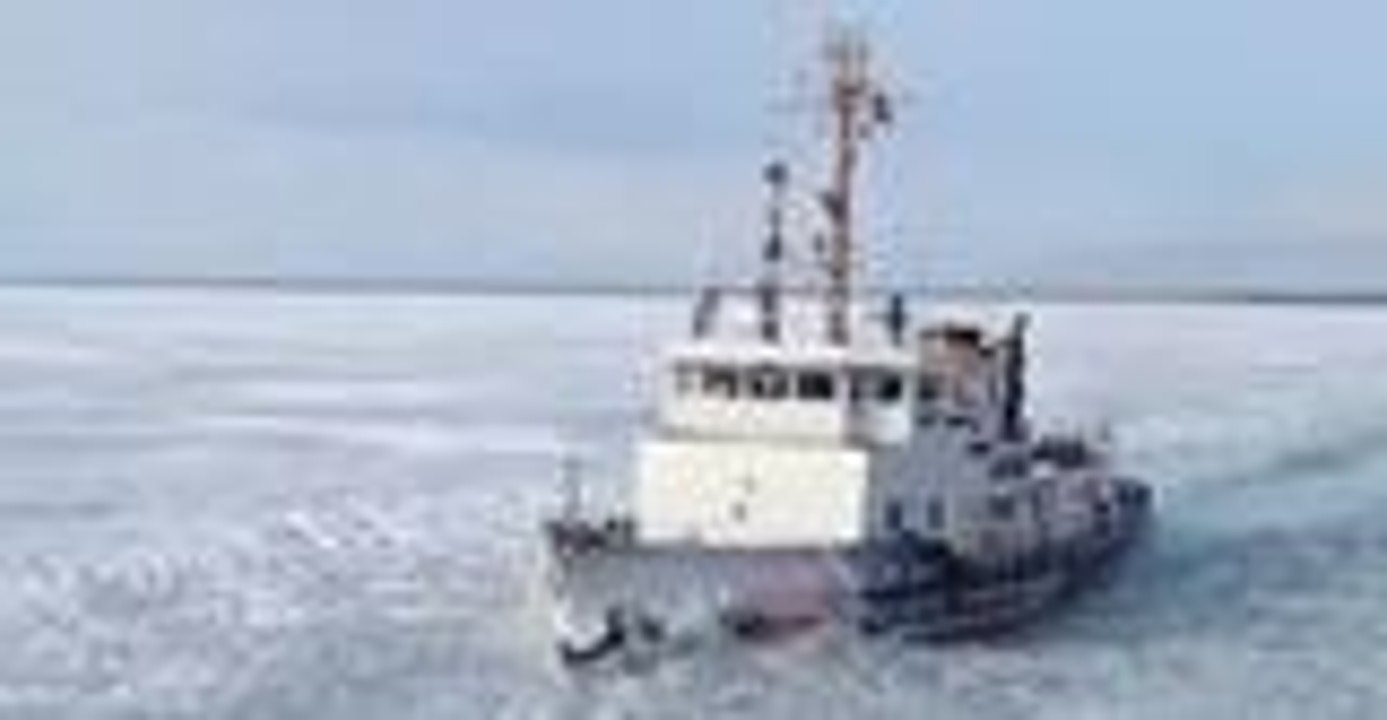 US Coast Guard Ice Cutter Frees Ships Stuck in Ice Along Great Lakes ...