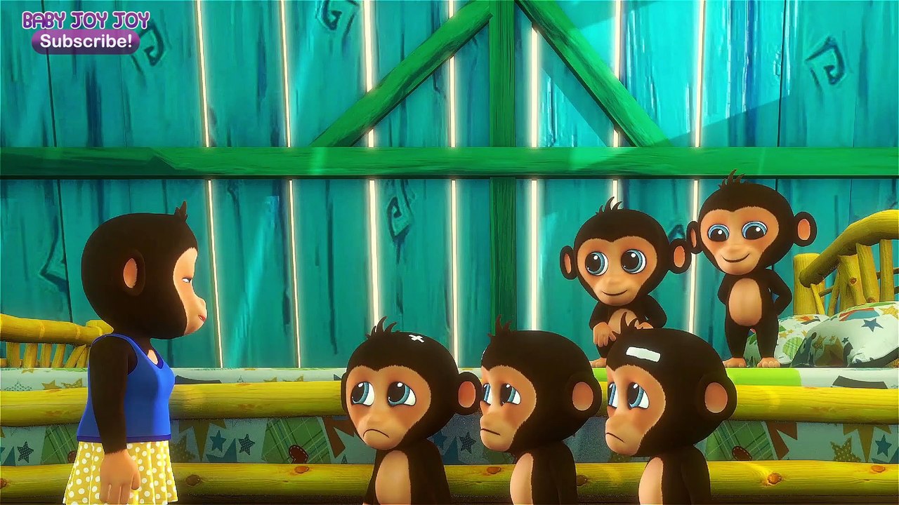 5 Little Monkeys Jumping on the Bed Nursery Rhyme (Learn Counting ...