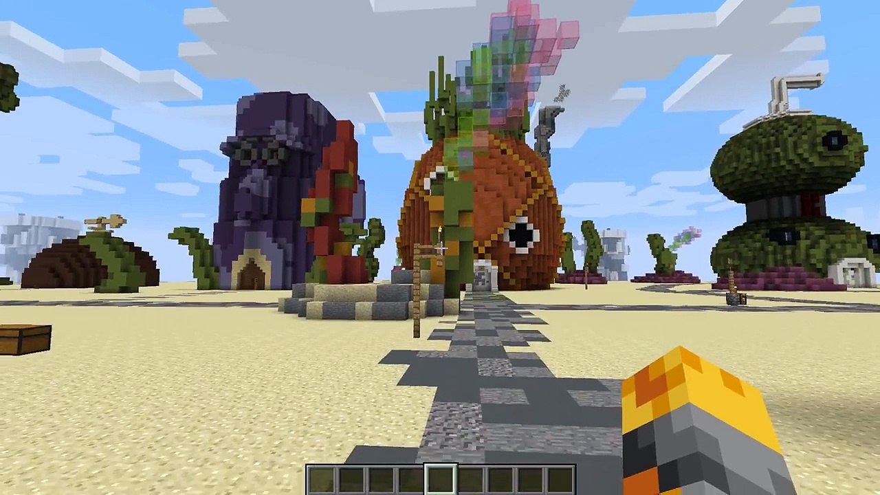 Minecraft SPONGEBOB SQUAREPANTS MOD / PLAY WITH PATRICK AND SQUIDWARD ...