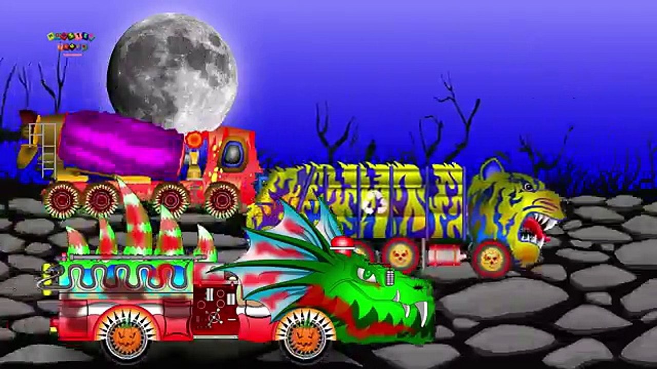 Big Trucks Good vs Evil | Learn Street Vehicles Video For Kids | Cement ...
