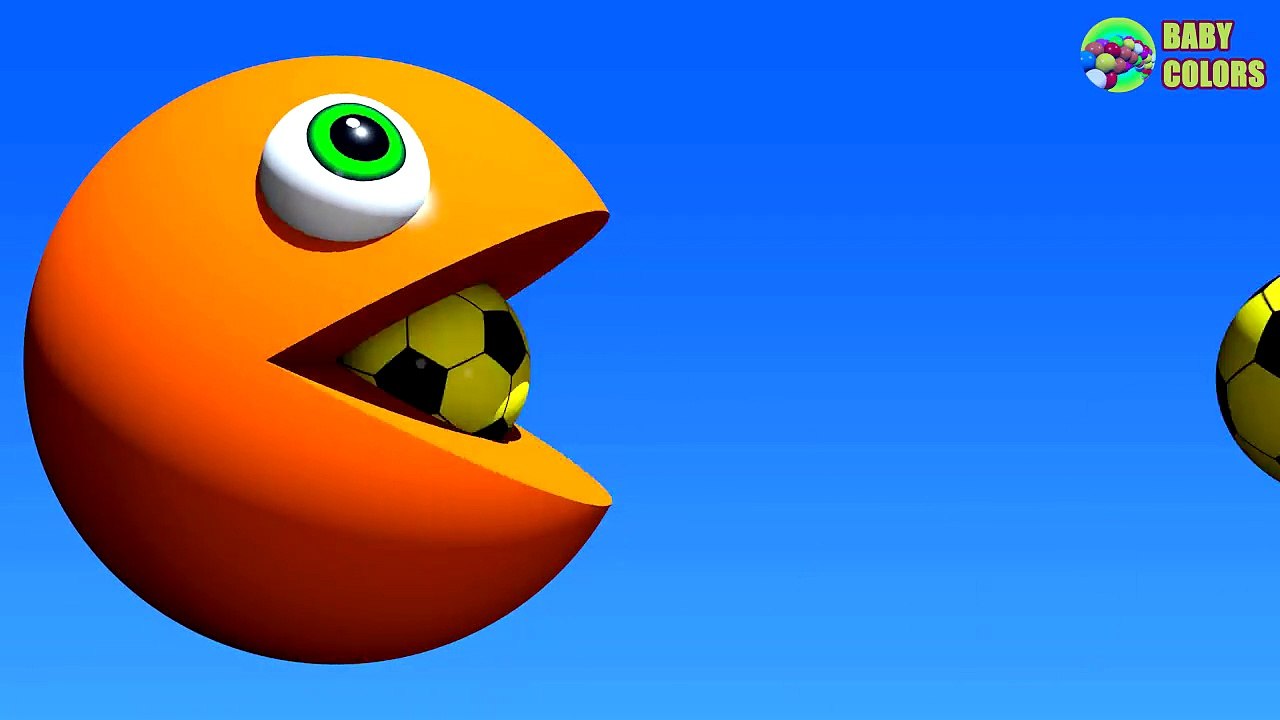 ⚽ Learn Colors with 3d Pacman Compilation for Kids Toddlers Babies ...