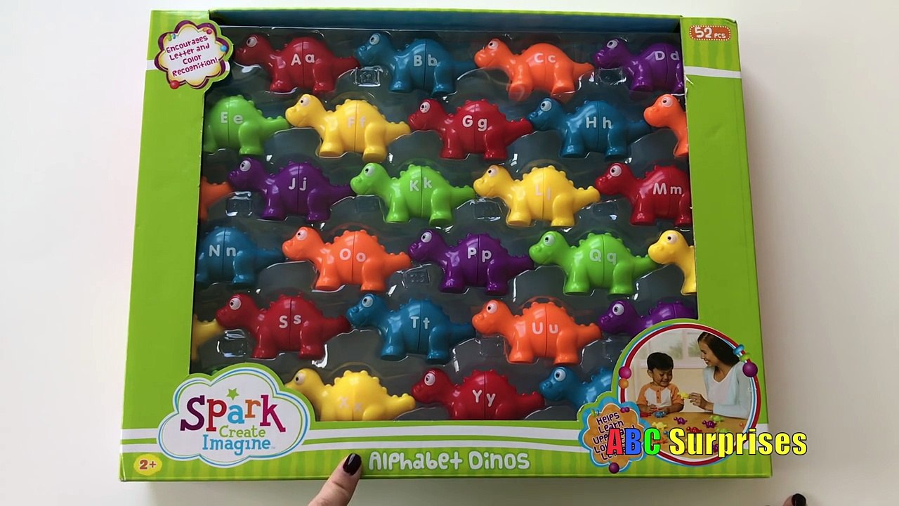 DINOSAUR ALPHABET SONG Learn ABC Colorful Dinosaur Toys Uppercase and ...