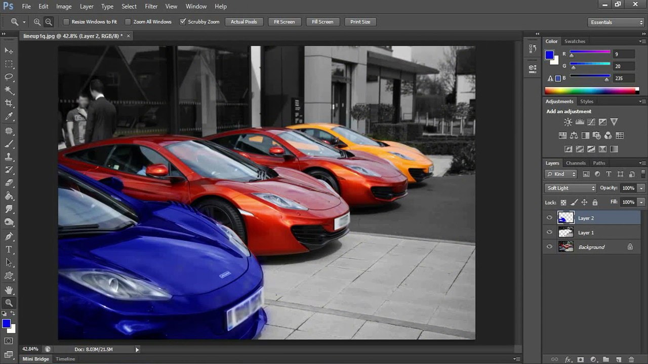 Adobe Photoshop CC Tutorial - Color Splash Effect - Color Accent ...