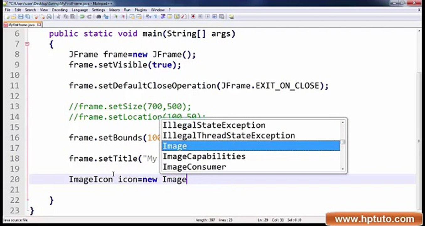 [MP4 360p] Swing (Hindi) 005 _ JFrame 04 _ How to set Title Image Icon ...
