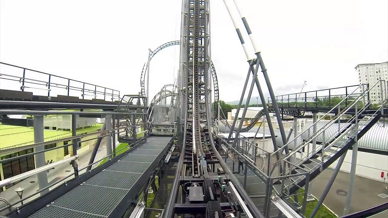 Takabisha Worlds Steepest Roller Coaster POV Fuji-Q Highland Japan ...
