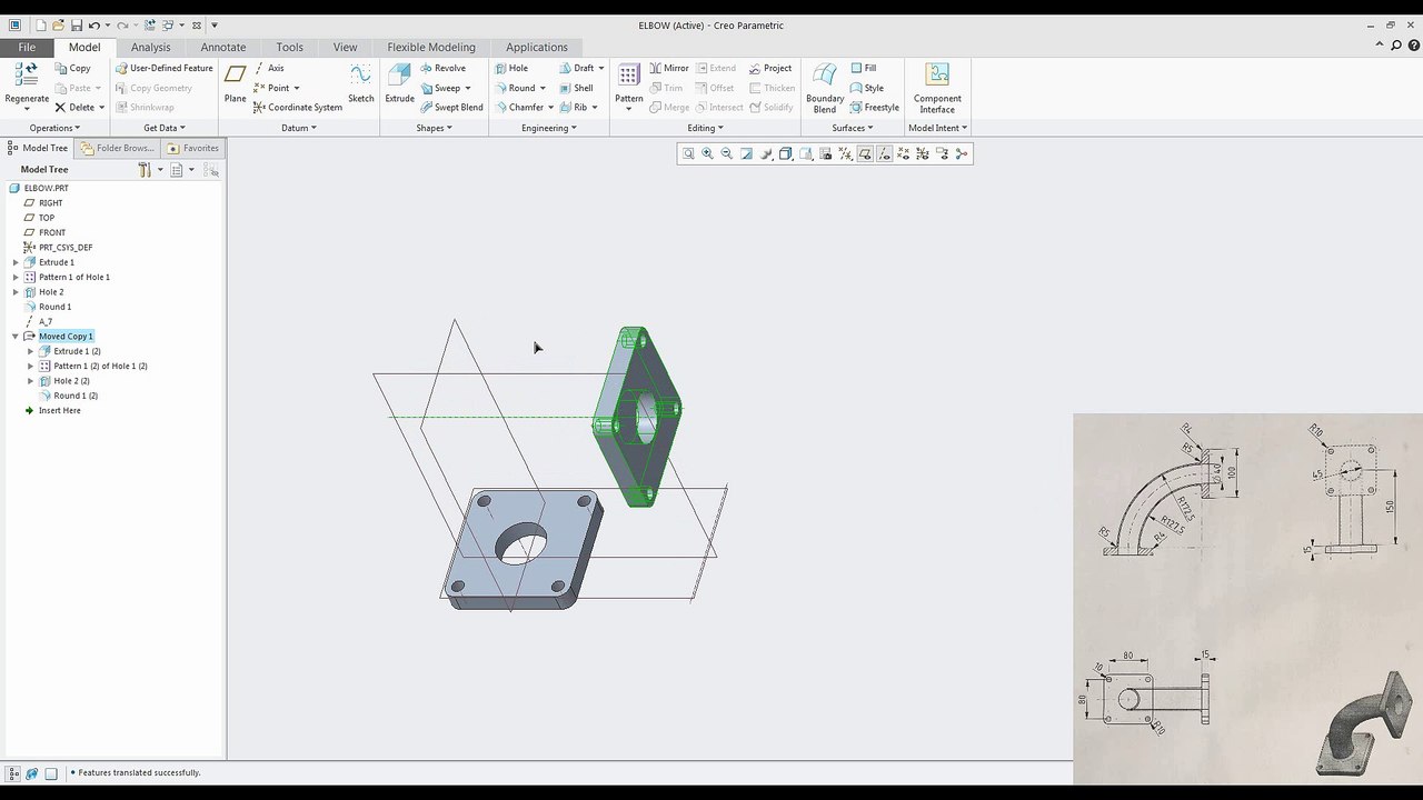 PTC Creo 4.0 tutorial: How to use base Creo features - video Dailymotion