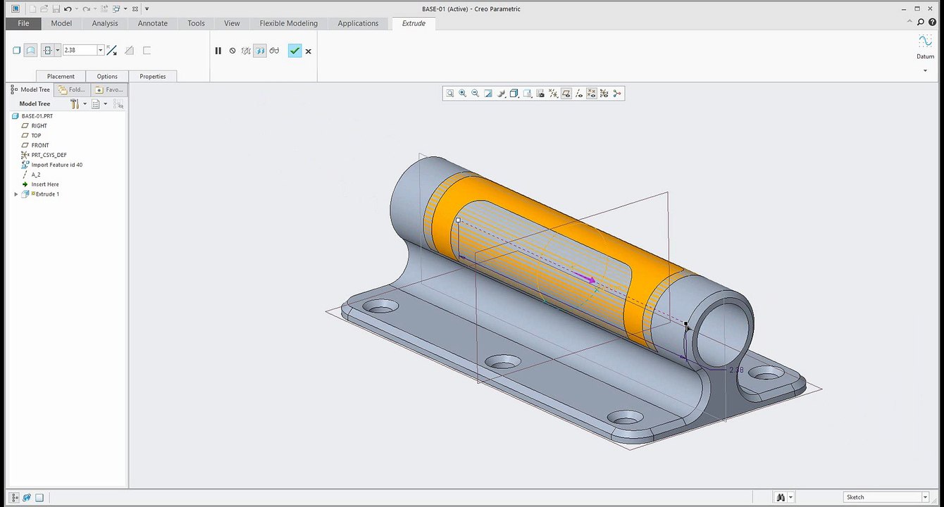 PTC Creo 4.0 tutorial: How to Prepare model for Slot connection - video ...