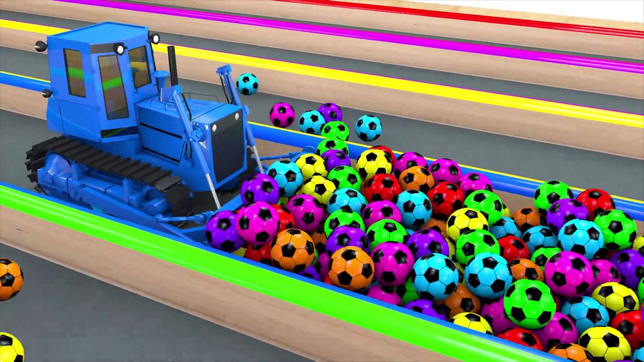 Learn Colors with Bulldozer Colors for Children to Learn with Balls and ...