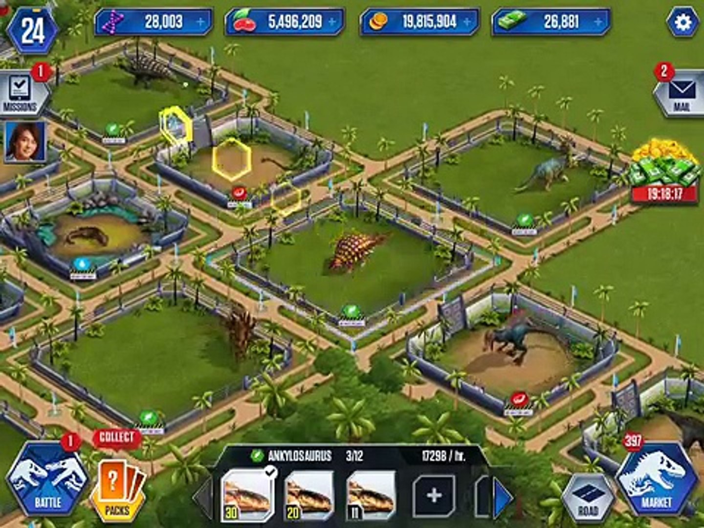 Lv 40 Jurassic World Ankylosaurus Gigakylocephalus | Jurassic World: