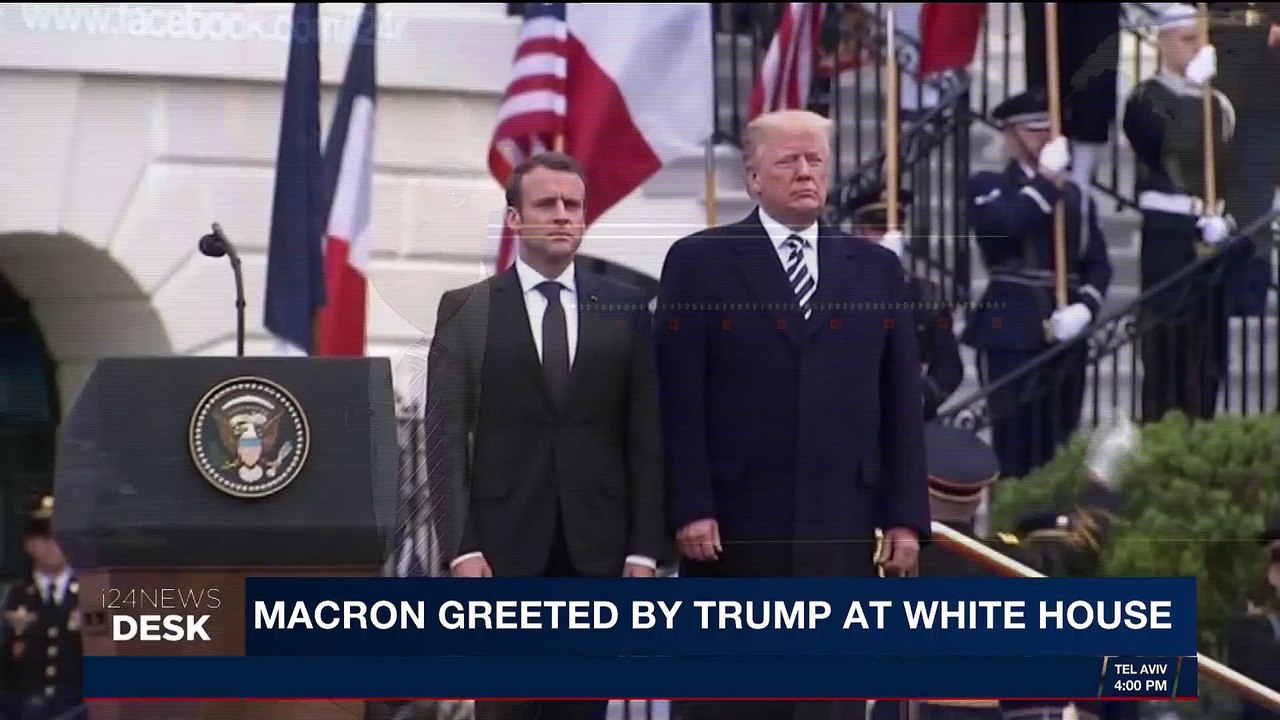 i24NEWS DESK | Macron greeted by Trump at White House | Tuesday, April ...