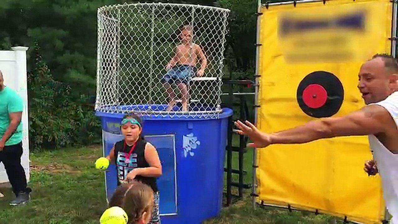 Emma Gets Dunked in the Tank | Why Emma Cried | Boys versus Girls Dunk ...