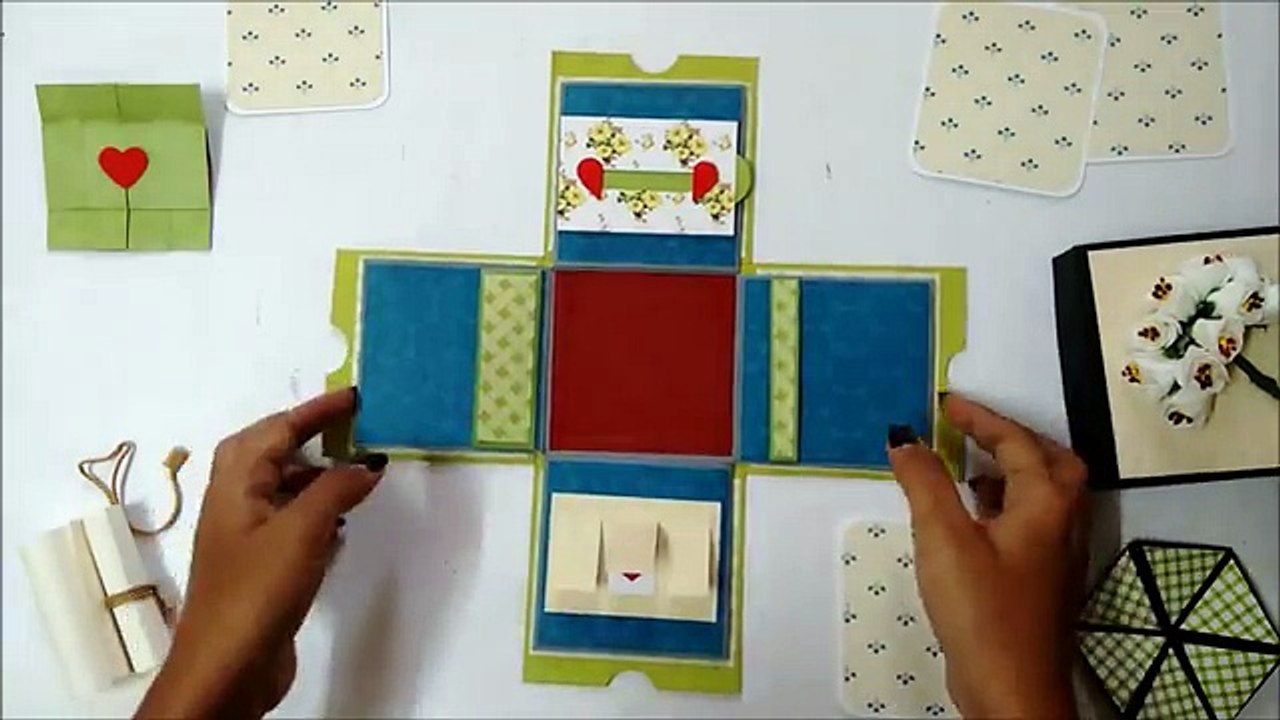 Mini Explosion Box Tutorial by Srushti Patil | 10cm x 10cm | - video Dailymotion