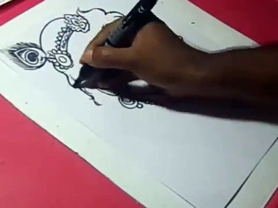 How to Draw LORD CHINNI KRISHNA DRAWING step by step for KIDS - Vidéo ...