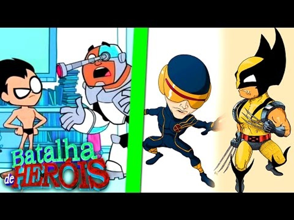 Minecraft : WOLVERINE e CYCLOPS vs ROBIN e CYBORG - BATALHA DE HERÓI ...