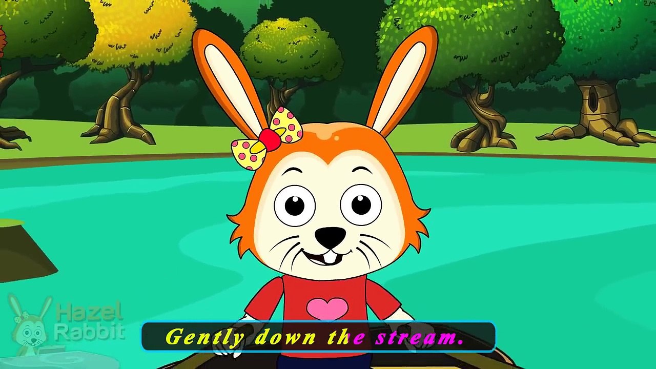 Hazel Rabbit Song for Kids Row Row Row your Boat Nursery Rhyme Music ...