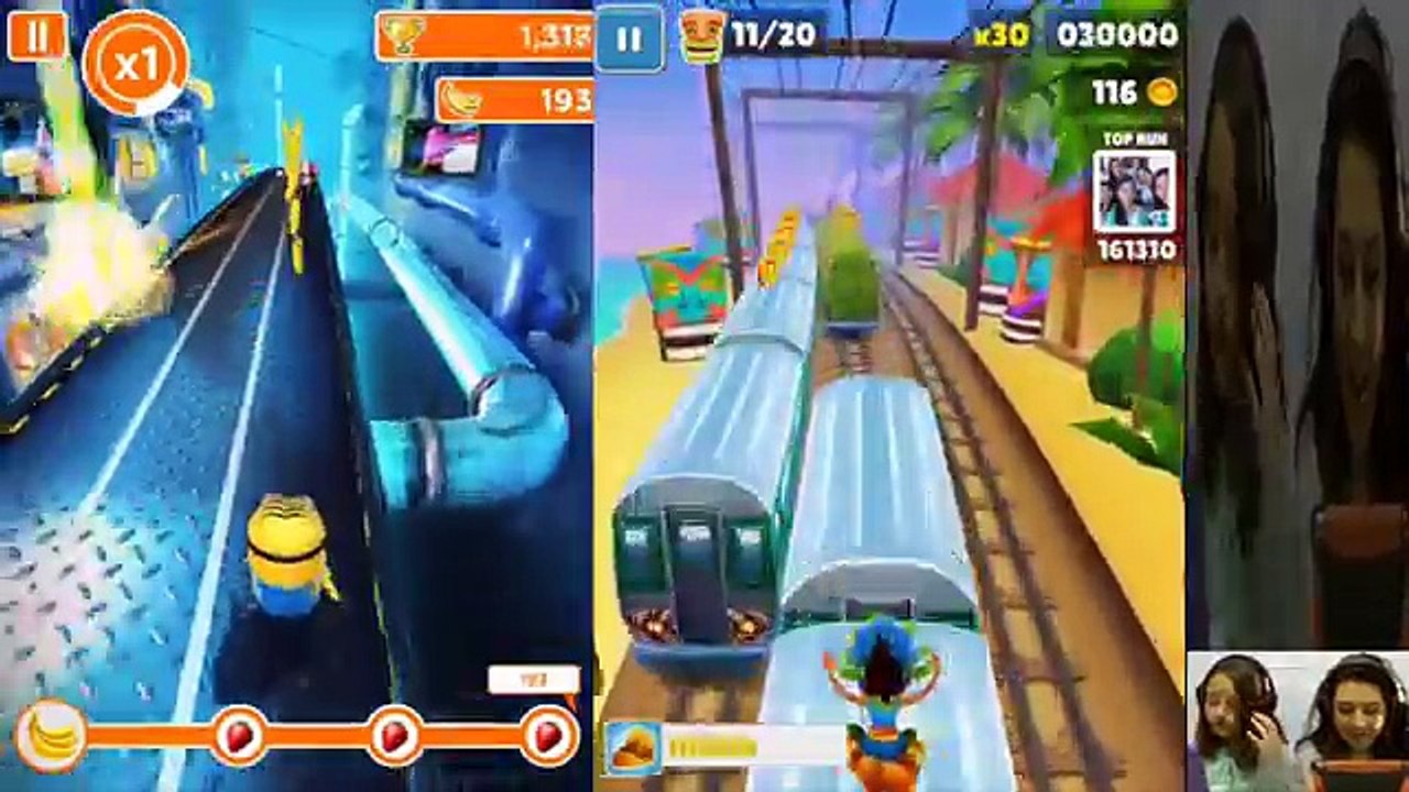 FGTEEV Mom & Lex play Minion Rush - Subway Surfers! Who can run longer ...
