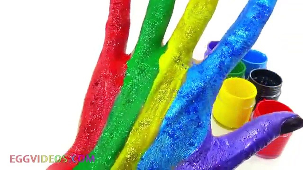 Finger Family Nursery Rhymes Song Learn Colors Hand Body Paint Surprise ...