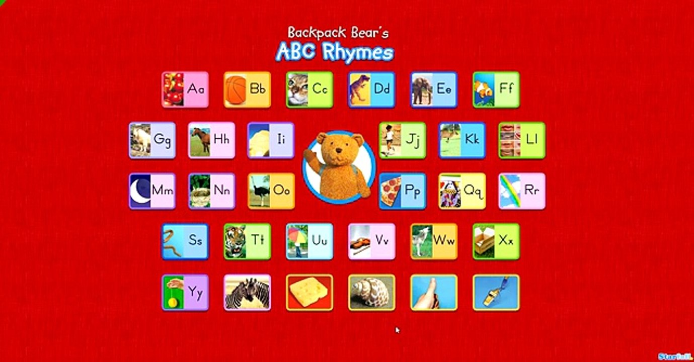 Backpack Bears ABC Rhymes 5/5 Starfall app - video Dailymotion
