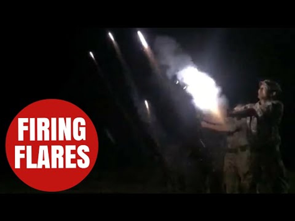 British army deploy flares during night training in stunning video ...