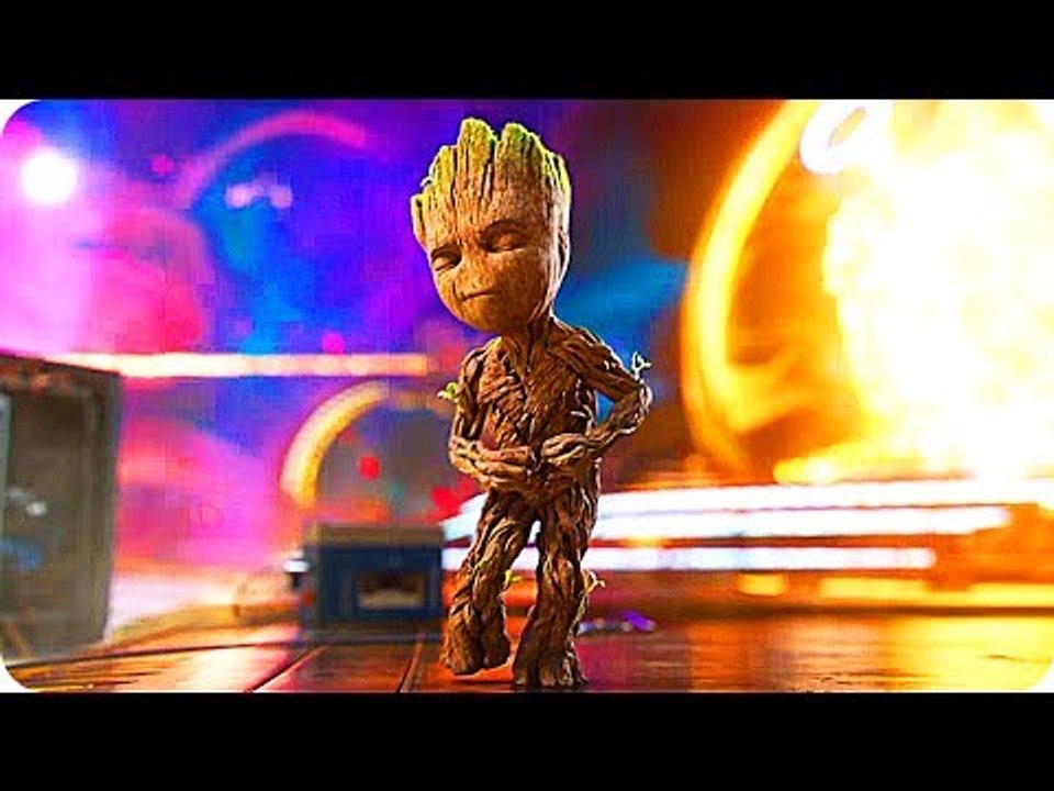 GUARDIANS OF THE GALAXY 2 'Dancing Baby Groot' Opening Scene (2017 ...