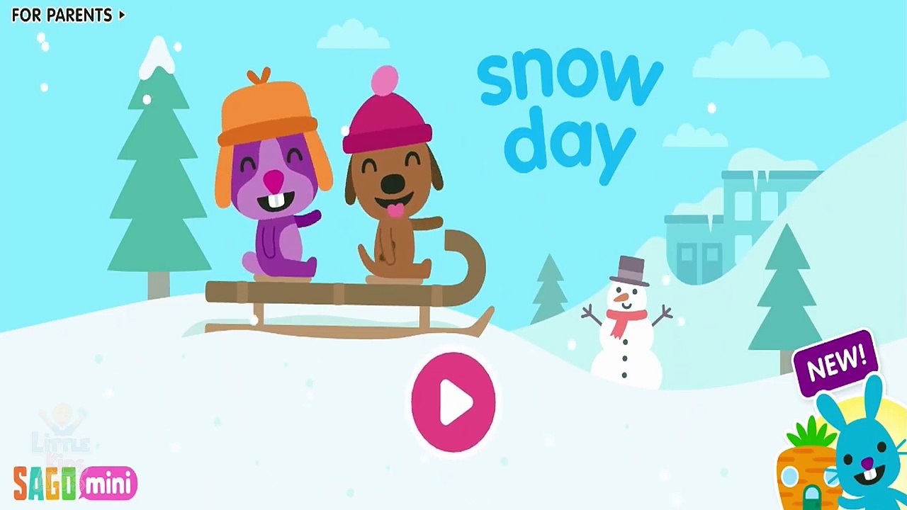 Sago Mini Snow Day - Kids Learn Sledding and Snowman Making - Cute ...
