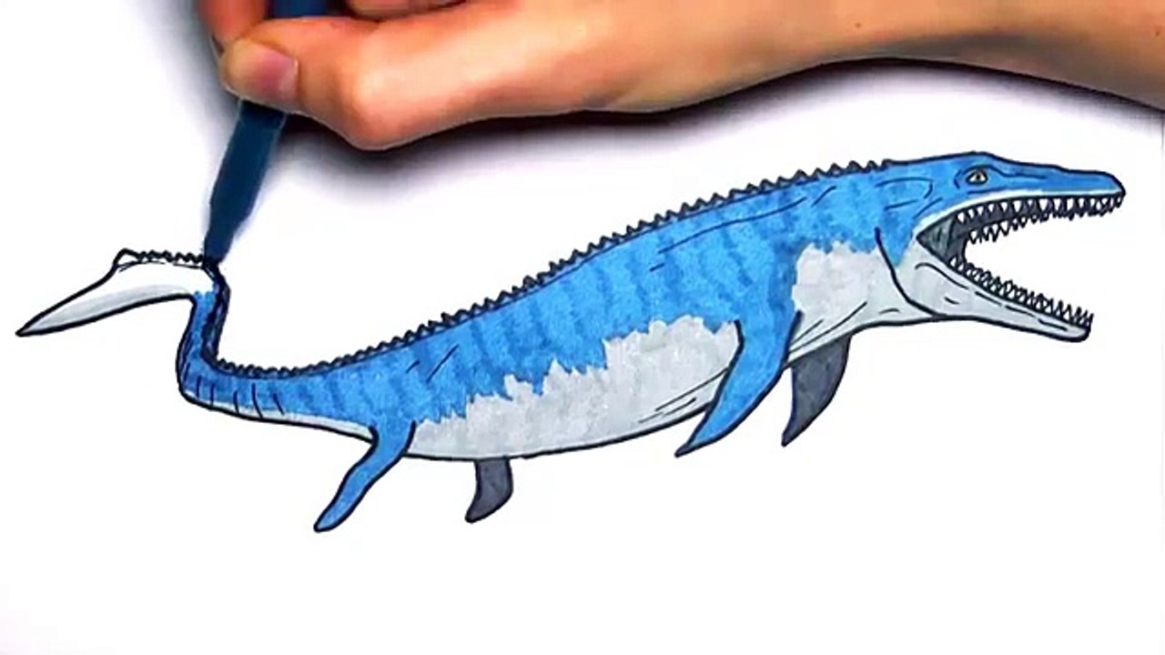 Drawing and Coloring Mosasaur From Jurassic World - Learning to Draw ...