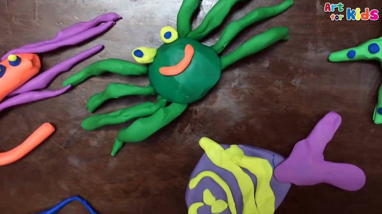 Clay animals for kids | Clay art for kids | How to make ocean animals ...