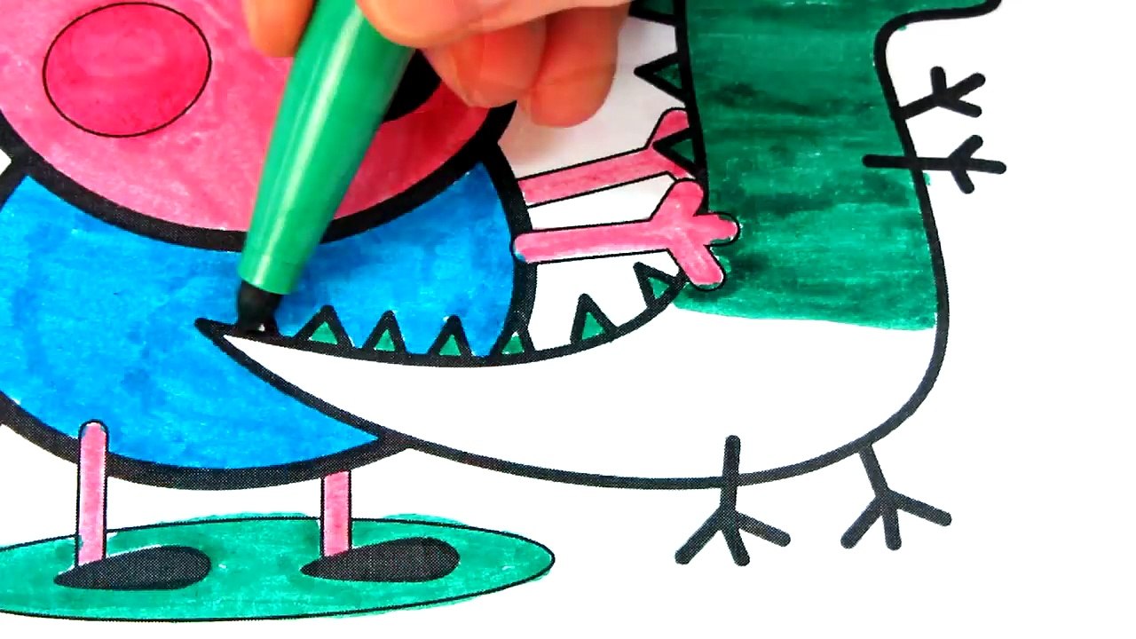 Peppa Pig George Pig Edmond Elephant Coloring Book Coloring Pages Video ...