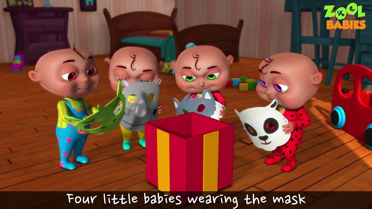 Five Little Babies Wearing Animal Masks (Single) | Zool Babies Fun ...