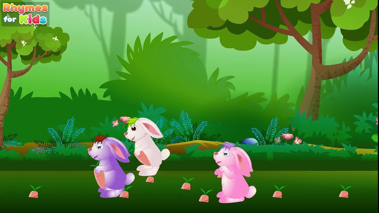 Five Little Rabbits Jumping On The Bed | Nursery Rhymes For Kids ...