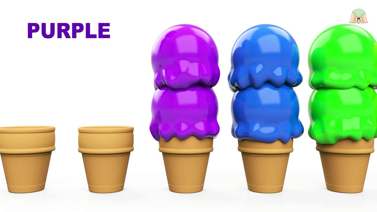 Learn Colors with Soft Ice Cream 3D Color Learning Videos for Kids and ...